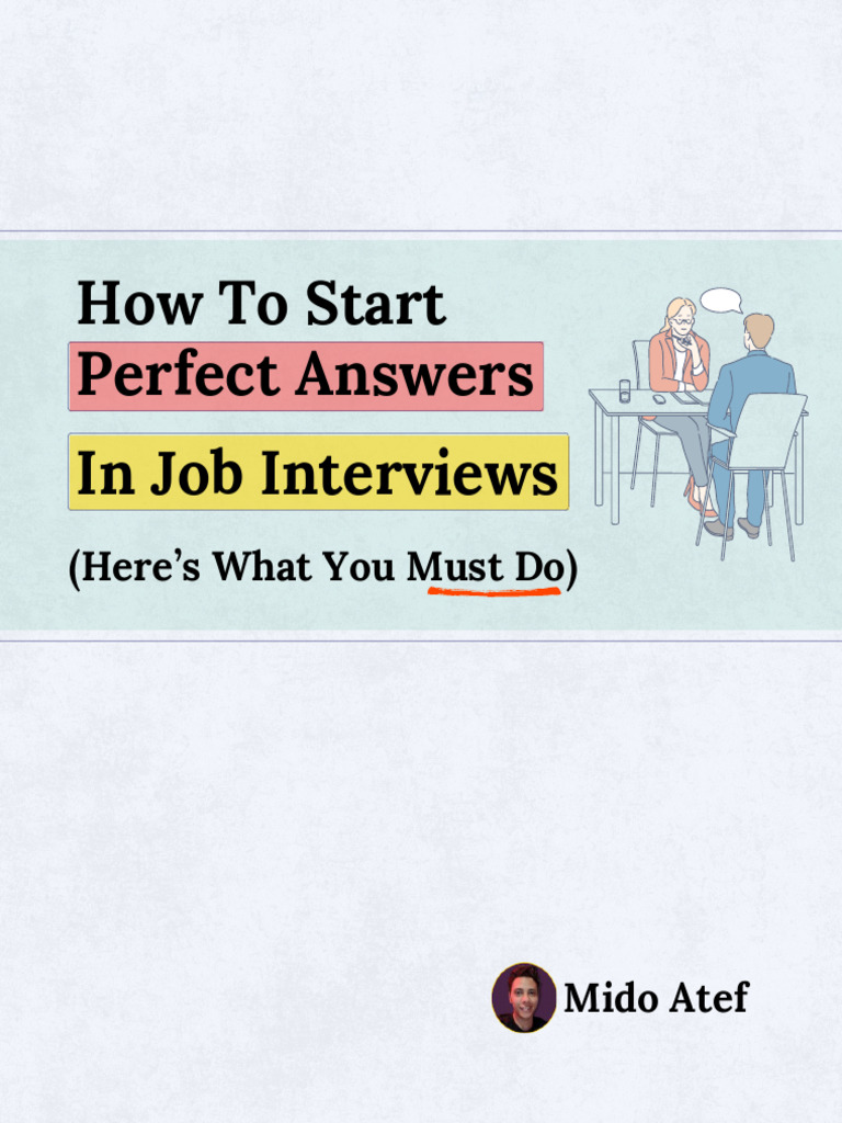 How To Start Perfect Interview Questions | PDF | Question | Knowledge