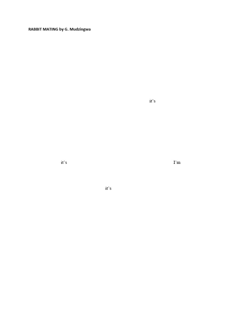 RABBIT MATING by GMudzingwa - 075040 | PDF | Rabbit | Zoology