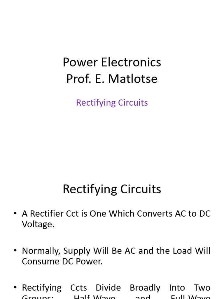 Rectifying Circuits | PDF | Rectifier | Direct Current