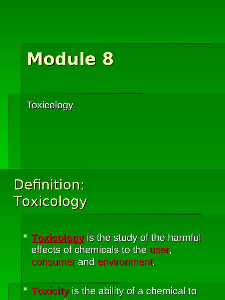 Module 8 in Power Point | PDF | Poison | Toxicity