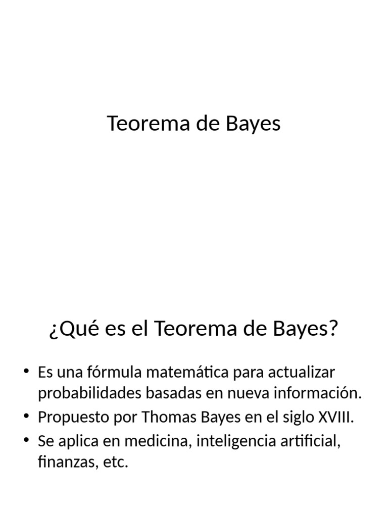 Teorema de Bayes Presentacion | PDF