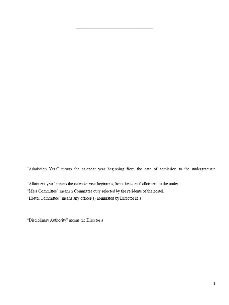 Hostel Rules and Regulation 28 07 2017 | PDF | Justice | Crime & Violence