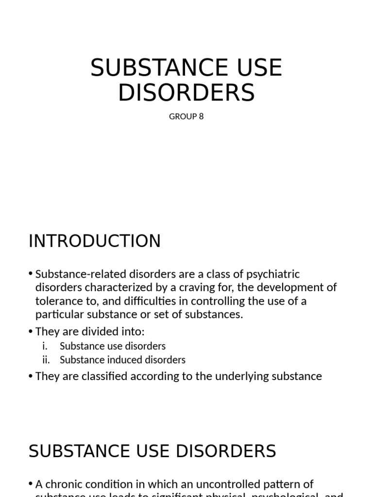 Overview of Substance Use Disorders | PDF | Substance Abuse | Drug ...