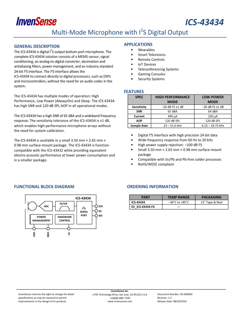 DS 000069 ICS 43434 v1.2 | PDF | Amplitude | Electrical Engineering