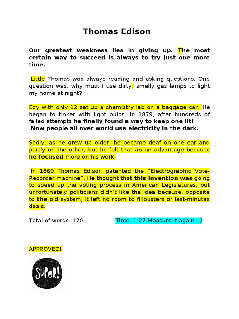 TEdison - Corrections | PDF