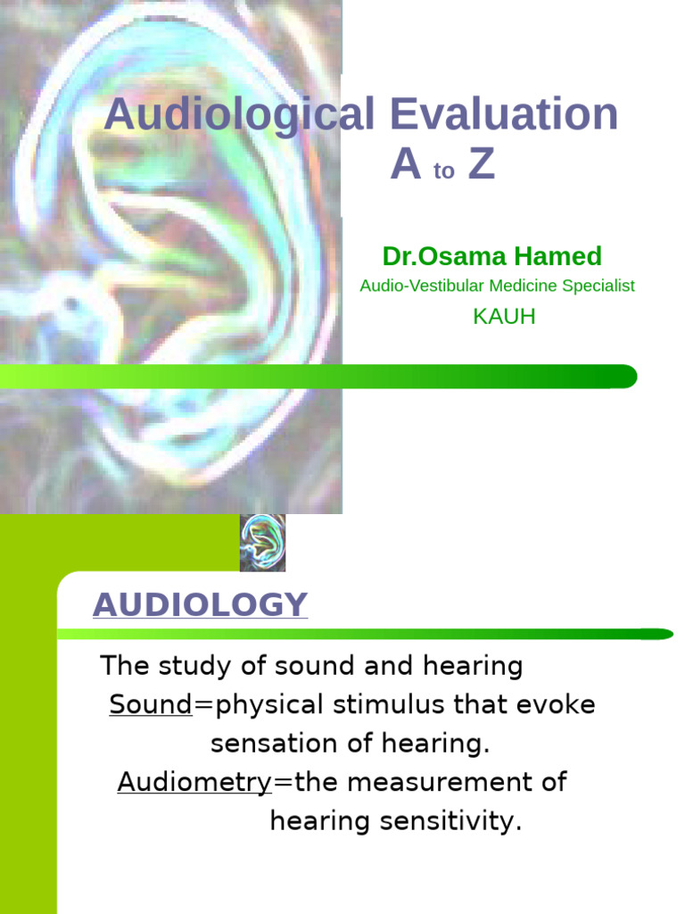 Audiological Evaluation | PDF | Hearing | Sound