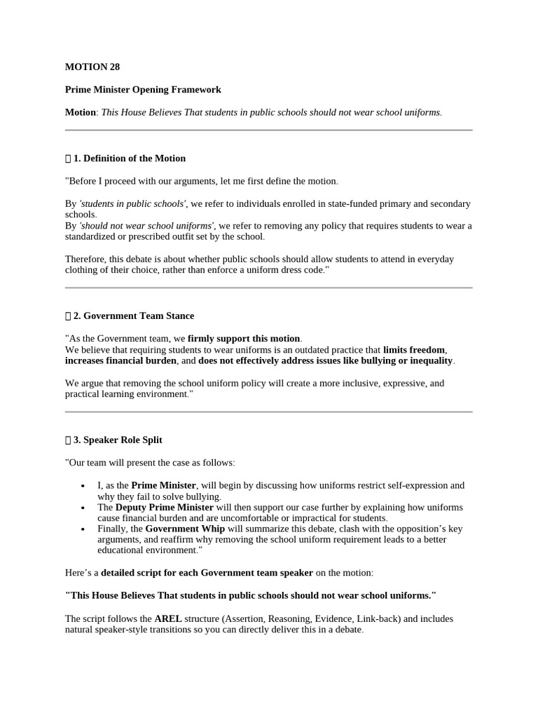 Debate on School Uniform Policies | PDF | Self Esteem | Creativity