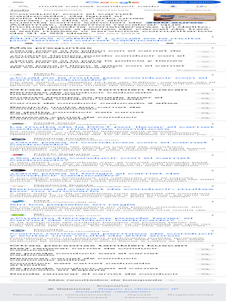 Multa Carnet Conducir Caducado - Buscar Con Google | PDF | Multa (pena ...