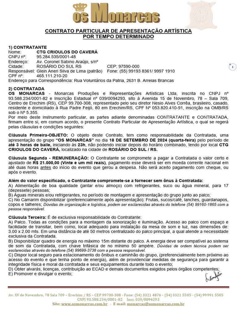 18 de Setembro de 2024 Quar. - CTG Crioulos Do Caverá - Rosário Do Sul ...