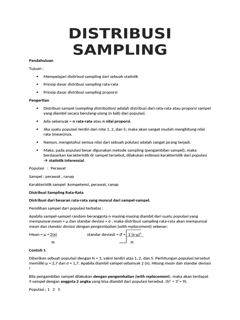 DISTRIBUSI Sampling Edit | PDF
