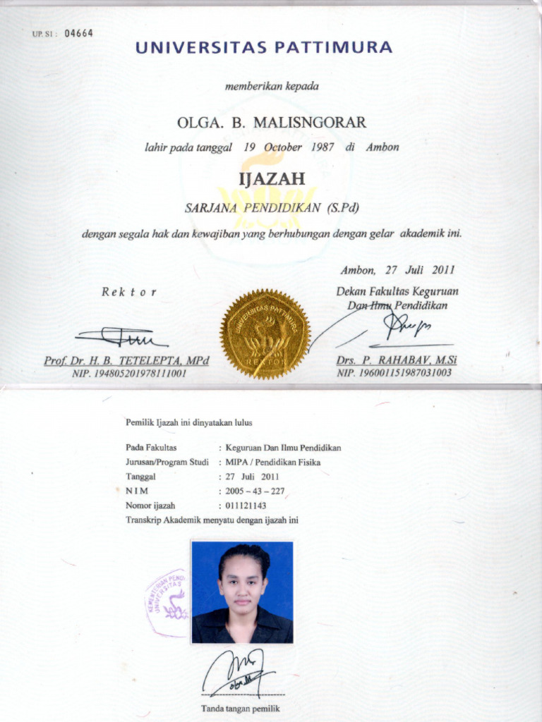 Ijazah S1 | PDF