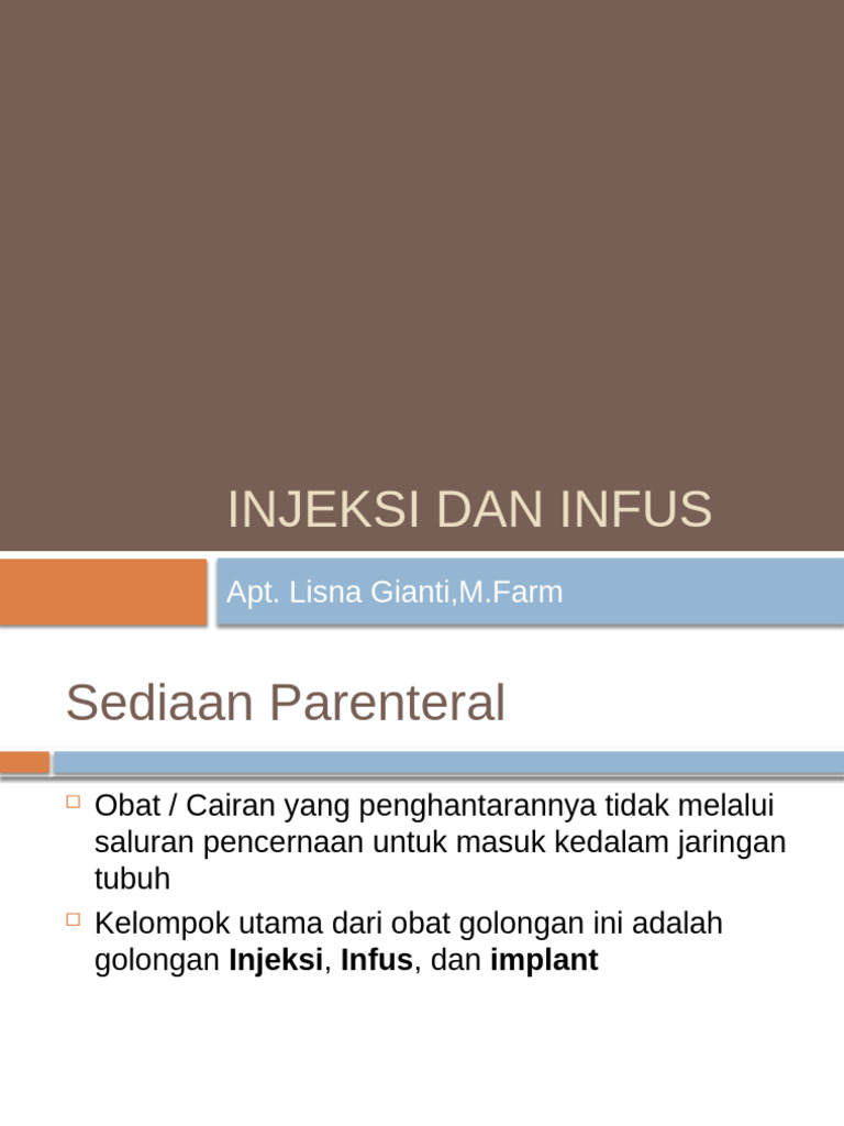 Injeksi Dan Infus | PDF