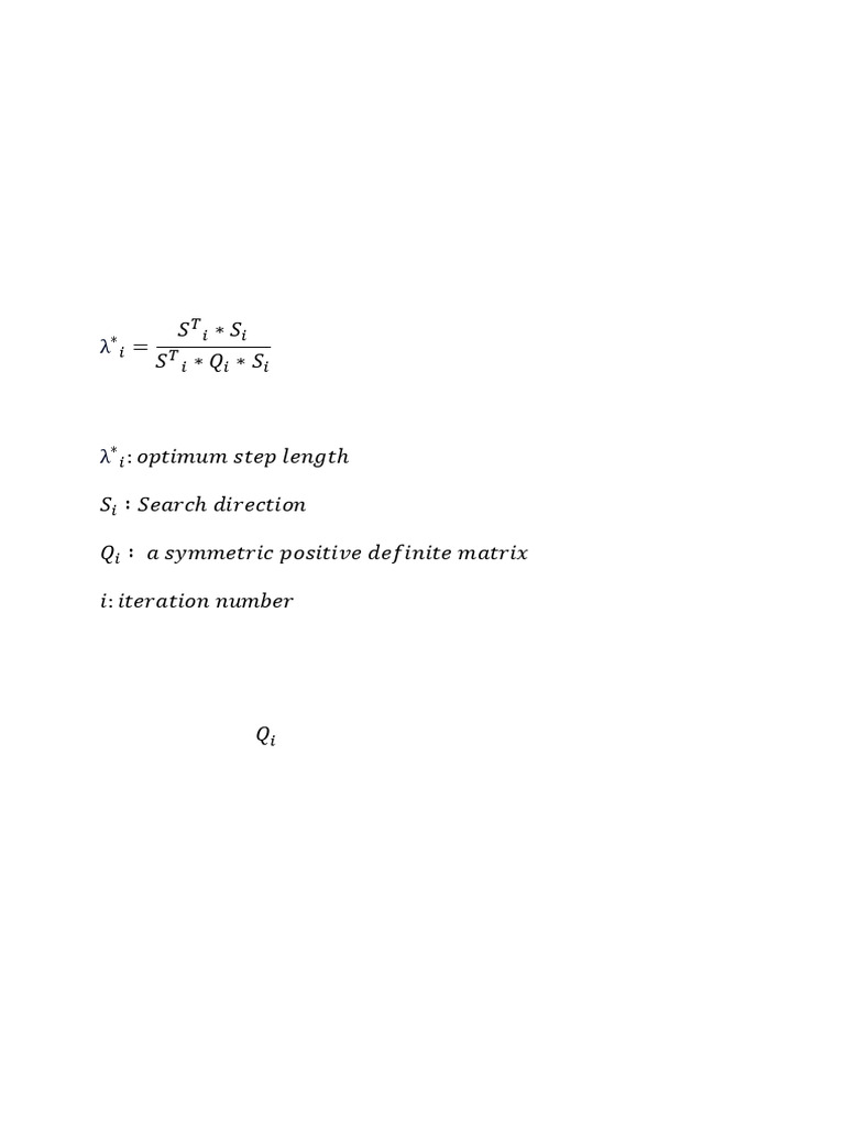 Optimum Step Length For Quadratic Functions | PDF