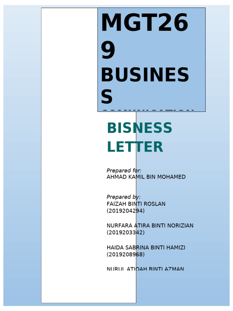 Atiqah Azman - Business Letters - Copy | PDF