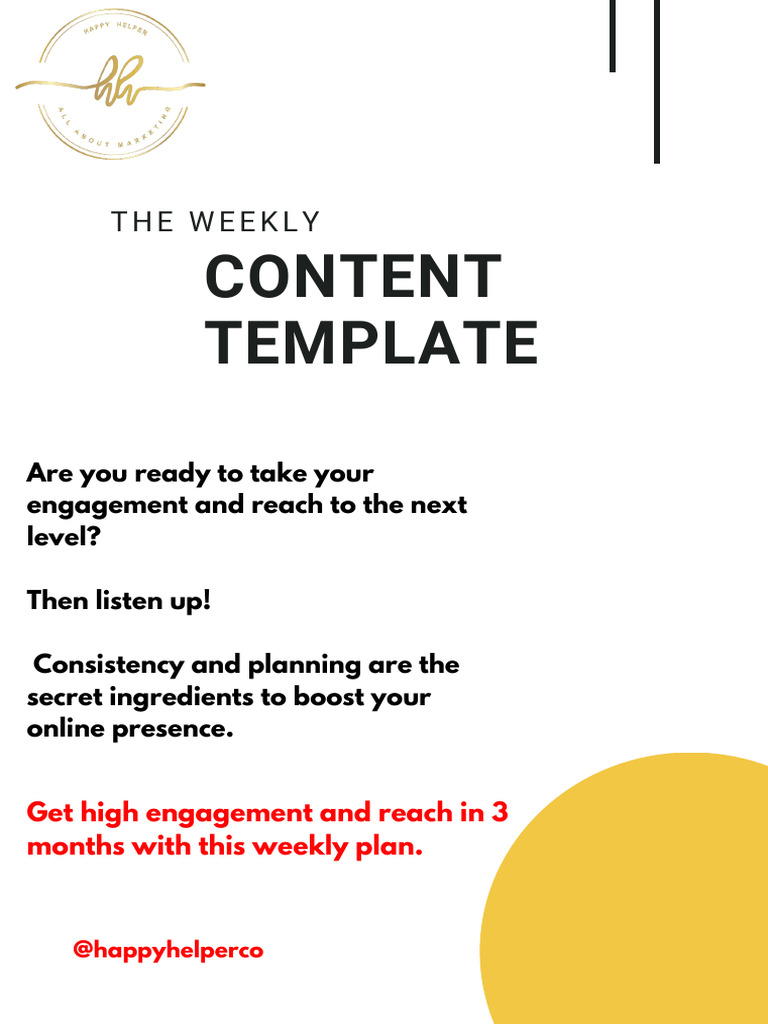 The Weekly Content Template 2-Te5zil | PDF