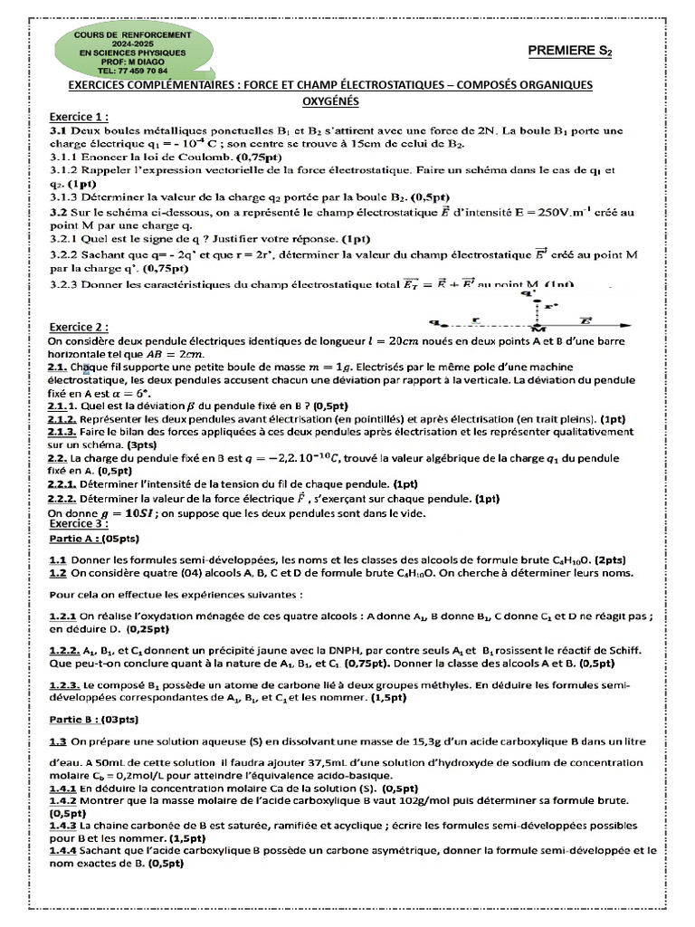 Travail de la Force Électrostatique | PDF