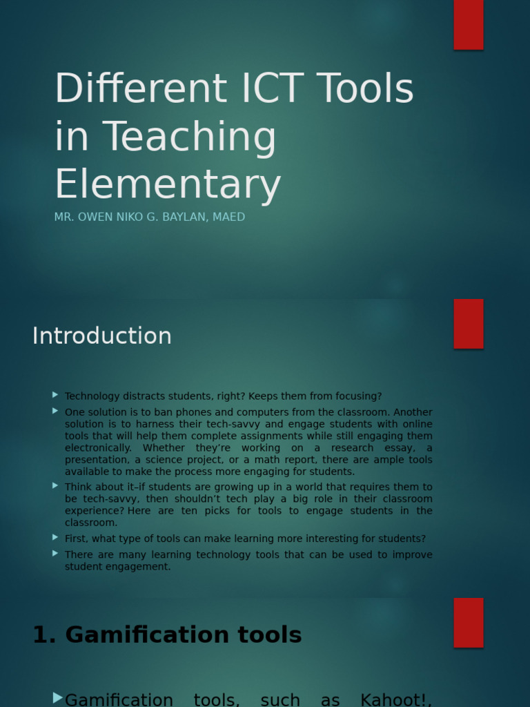 Topic 3 - Different ICT Tools in Teaching Elementary | PDF ...