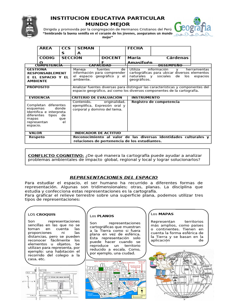 Geografía 01 U2 | PDF | Mapa | Cartografía