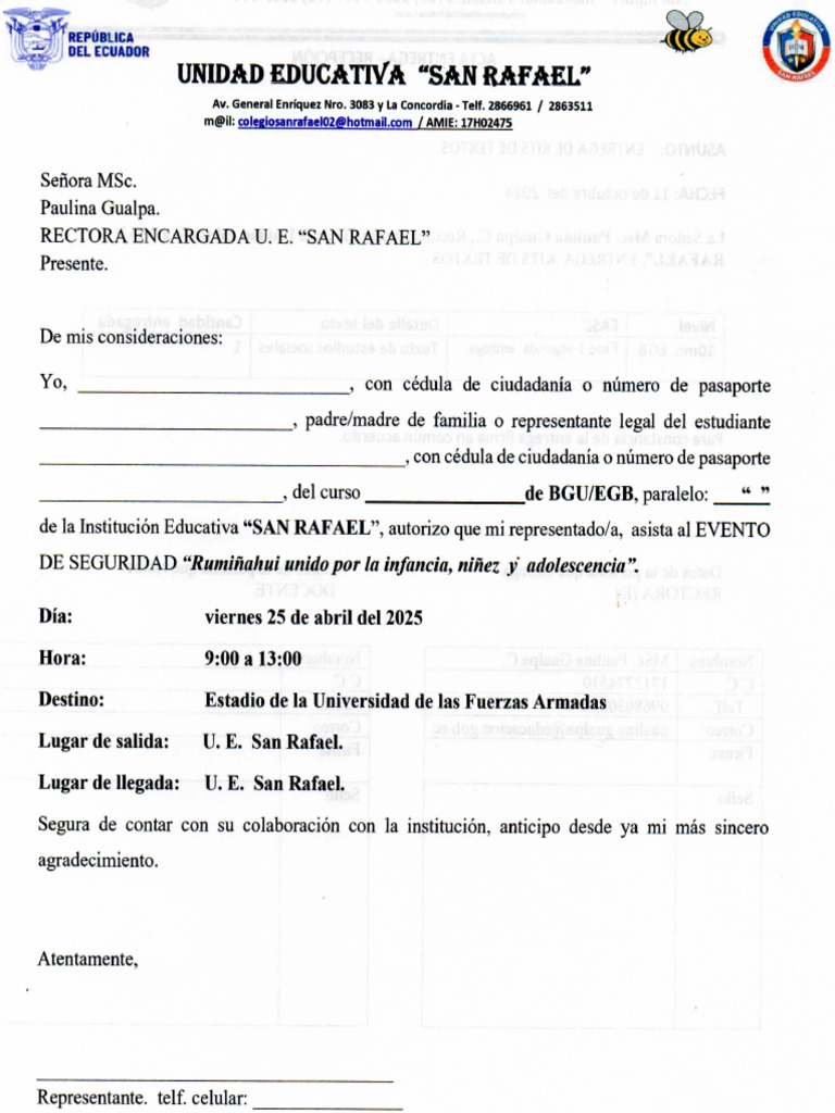 Autorizacion Invitacion Espe | PDF