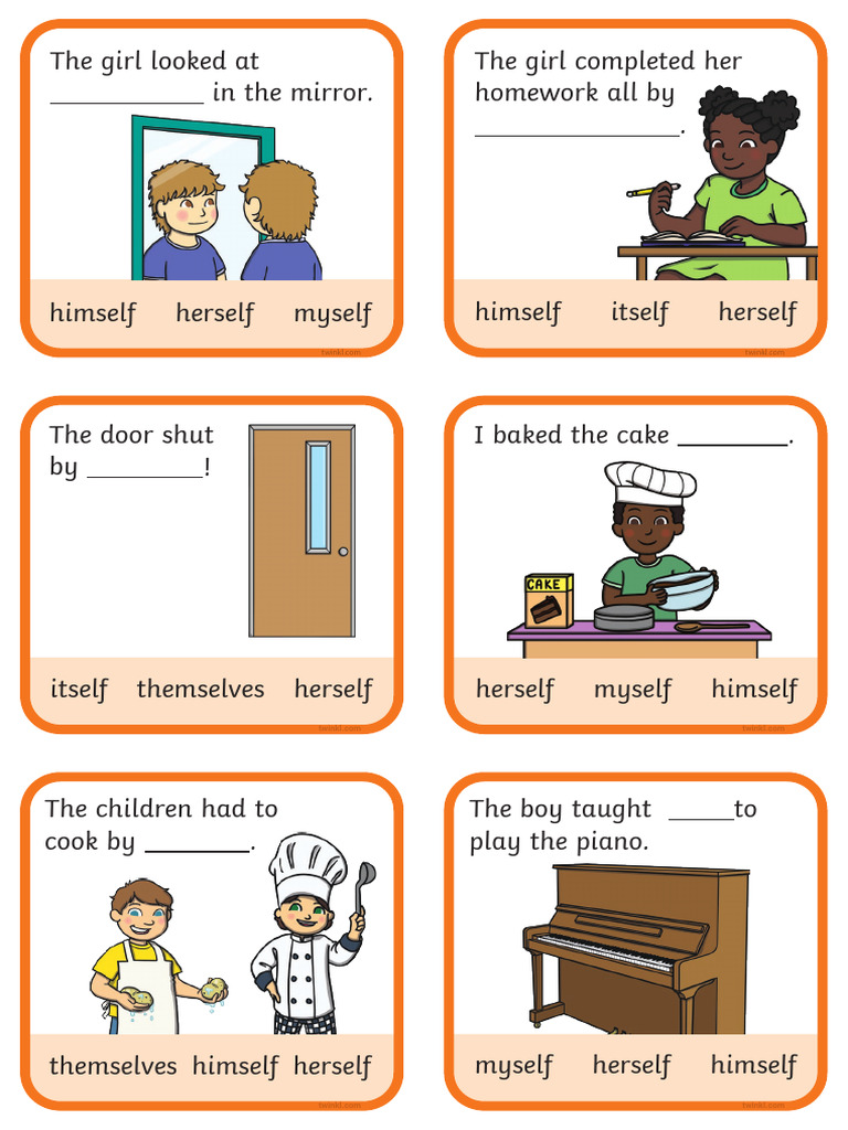 T S 818 Fill in The Sentence Reflexive Pronouns With Multiple Choice ...