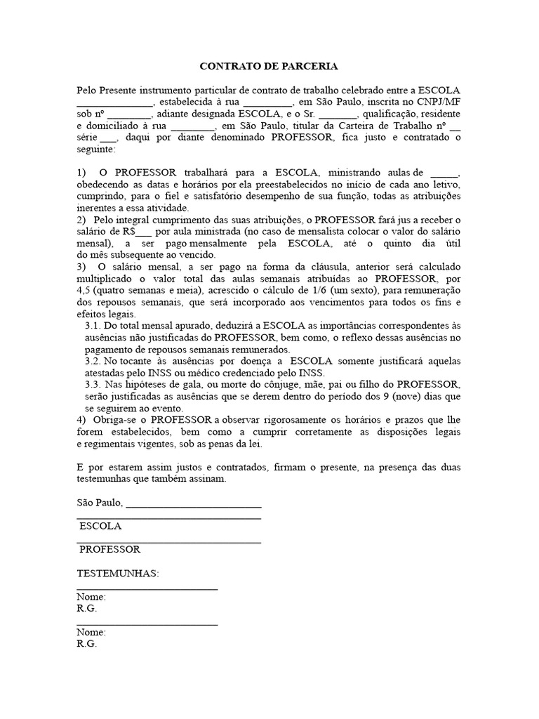 Contrato de Trabalho | PDF