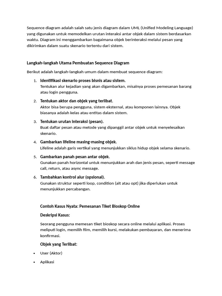 Sequence Diagram Adalah Salah Satu Jenis Diagram Dalam UML | PDF