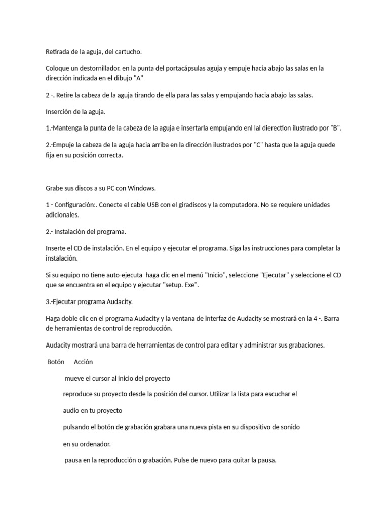 Guía de Uso de Audacity para Grabación | PDF