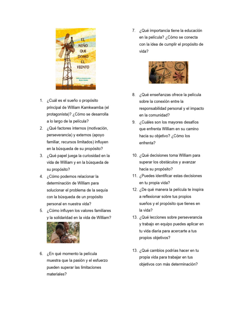 Taller El Niño Que Domó El Viento | PDF