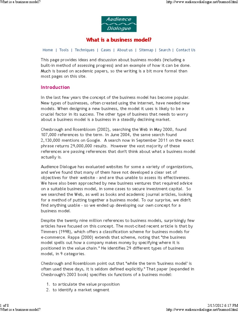 What Is A Business Model | Download Free PDF | Business Model | Systems ...