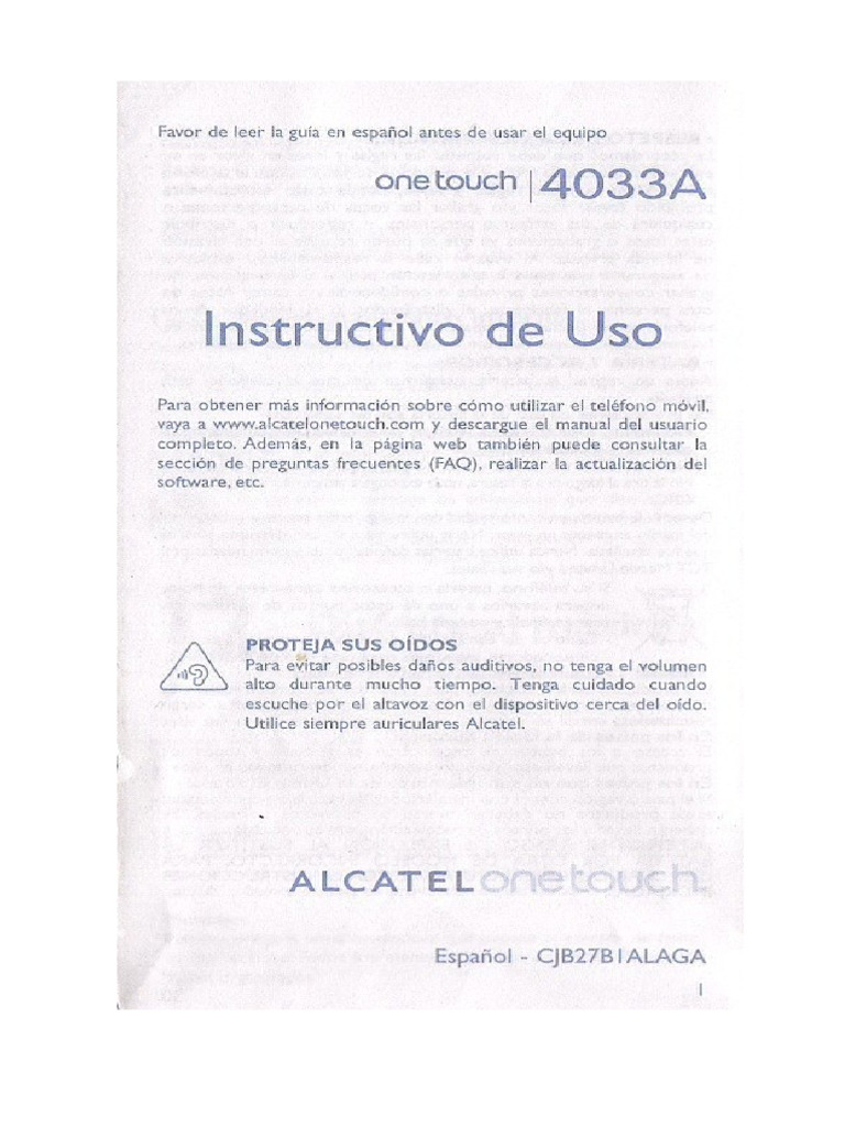 Manual ONETOUCH-4033A | PDF