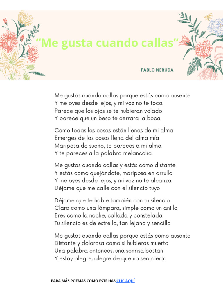 Me Gusta Cuando Callas | PDF