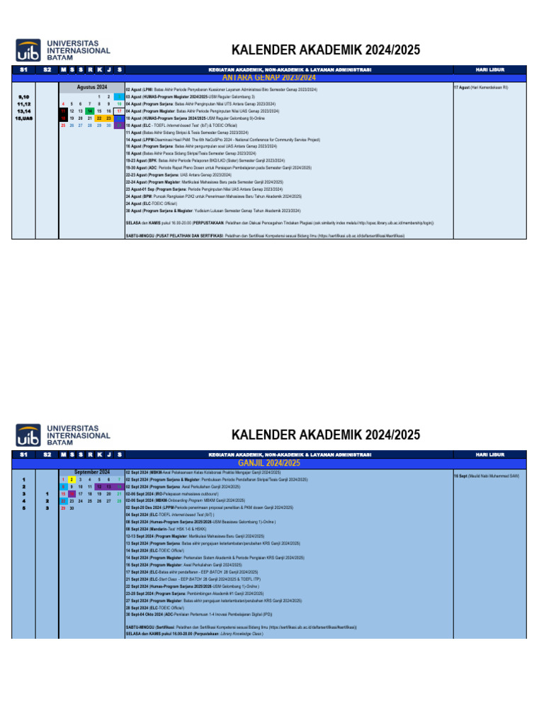 Rev - 2025.14.03 - Kalender Akademik 2024 2026 DRAFT | PDF