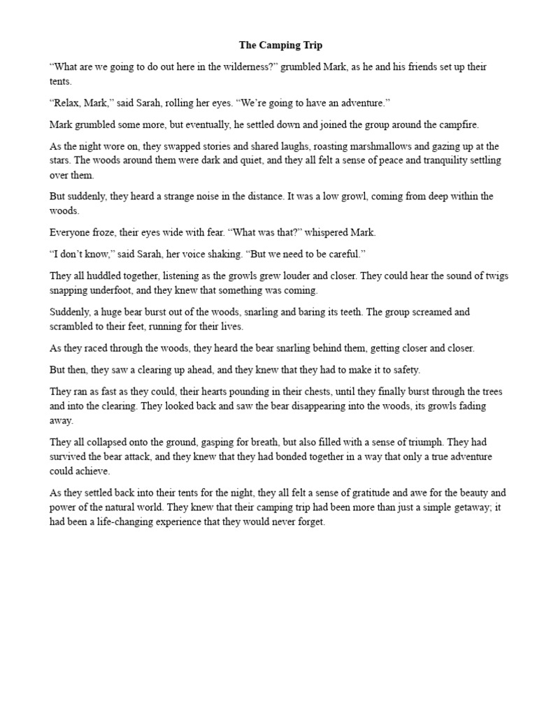 Short Story The Camping Trip1 | PDF