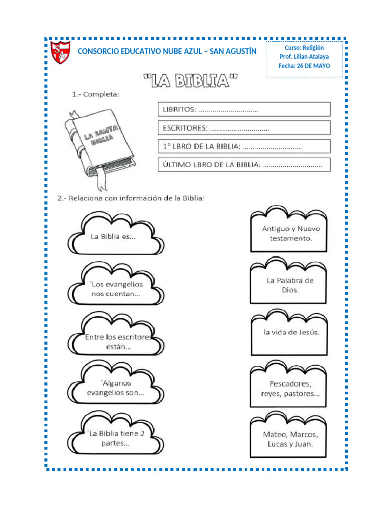 Ficha de Religión 1ero Semana 4 Mayo 25 | PDF