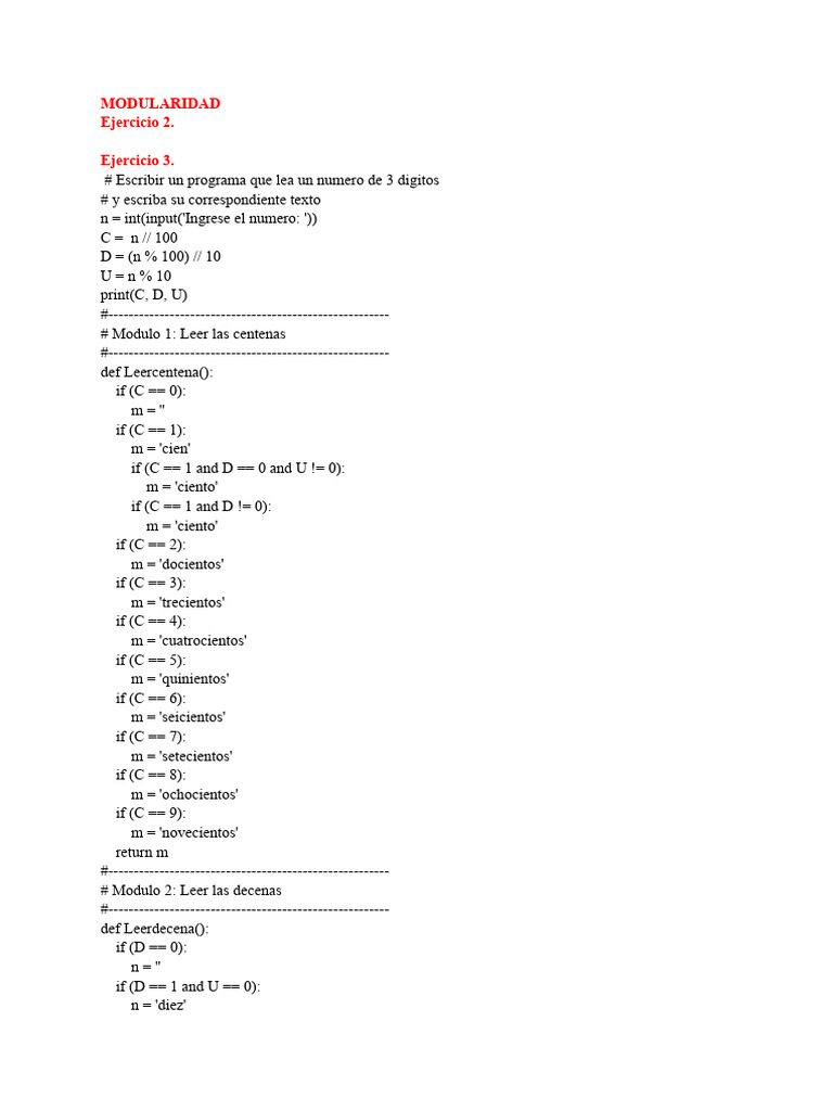 Programa Modular para Números en Python | PDF | Aritmética | Matemáticas