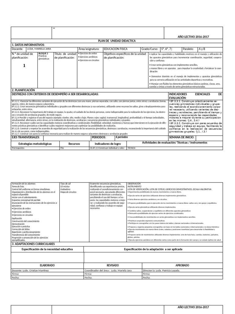 Formato PDCD Bloque 2 | PDF | Bailes | Educación Física