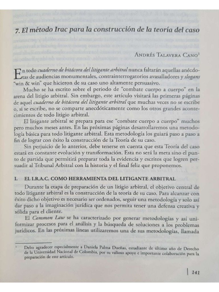 El Método Irac para La Construcción de La Teoría Del Caso | PDF