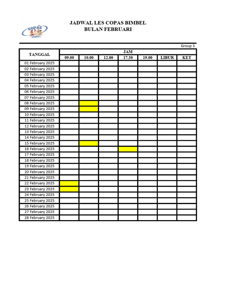 Jadwal Les Private Indri | PDF