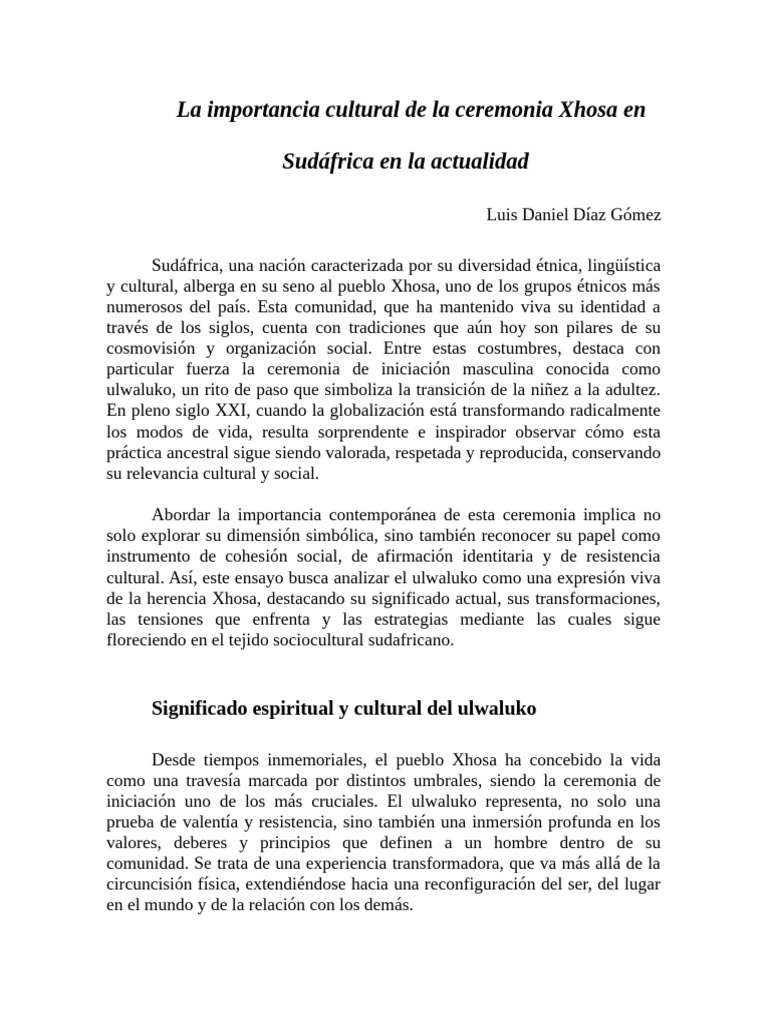 Shoxa | PDF | Tradiciones | Gente Xhosa