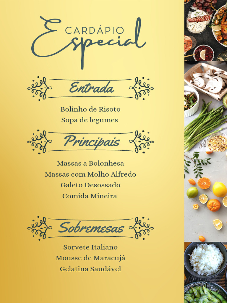 Cardápio Elegante Branco Para Restaurante e Bistrô (1) | PDF