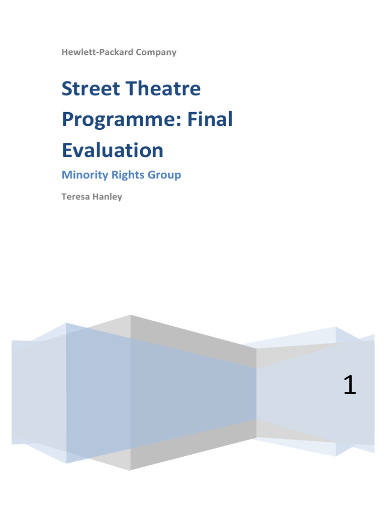 Using Drama To Challenge Racism Street Theatre Report | PDF ...