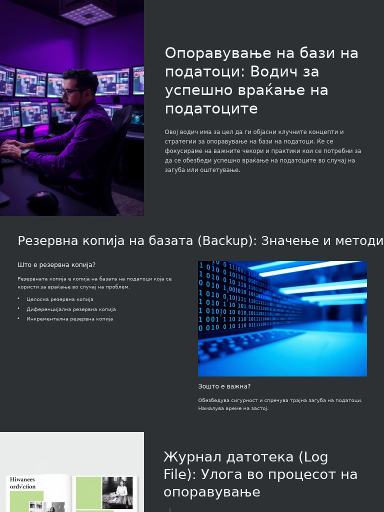 Oporavuvanje Na Bazi Na Podatoci Vodich Za Uspeshno Vraanje Na ...