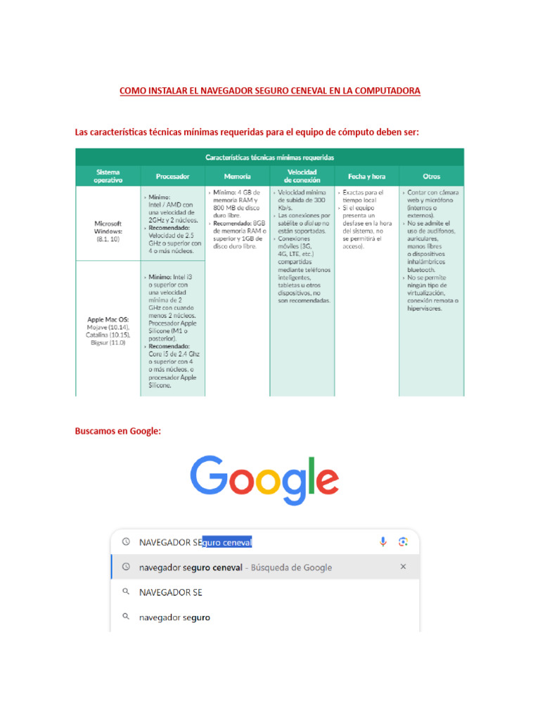 Manual de Navegador Seguro Ceneval para Ecap 30062024 | PDF | Microsoft ...
