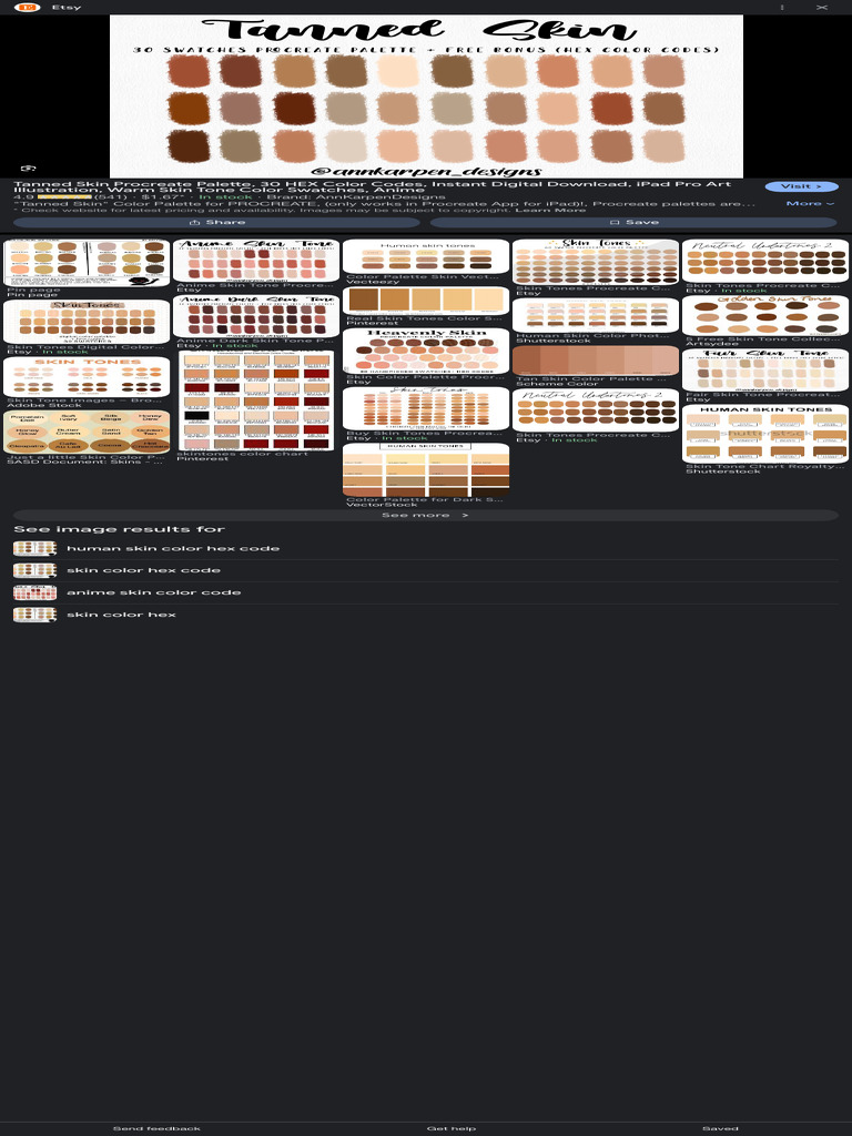 Skin Tone Hex Codes - Google Search | PDF
