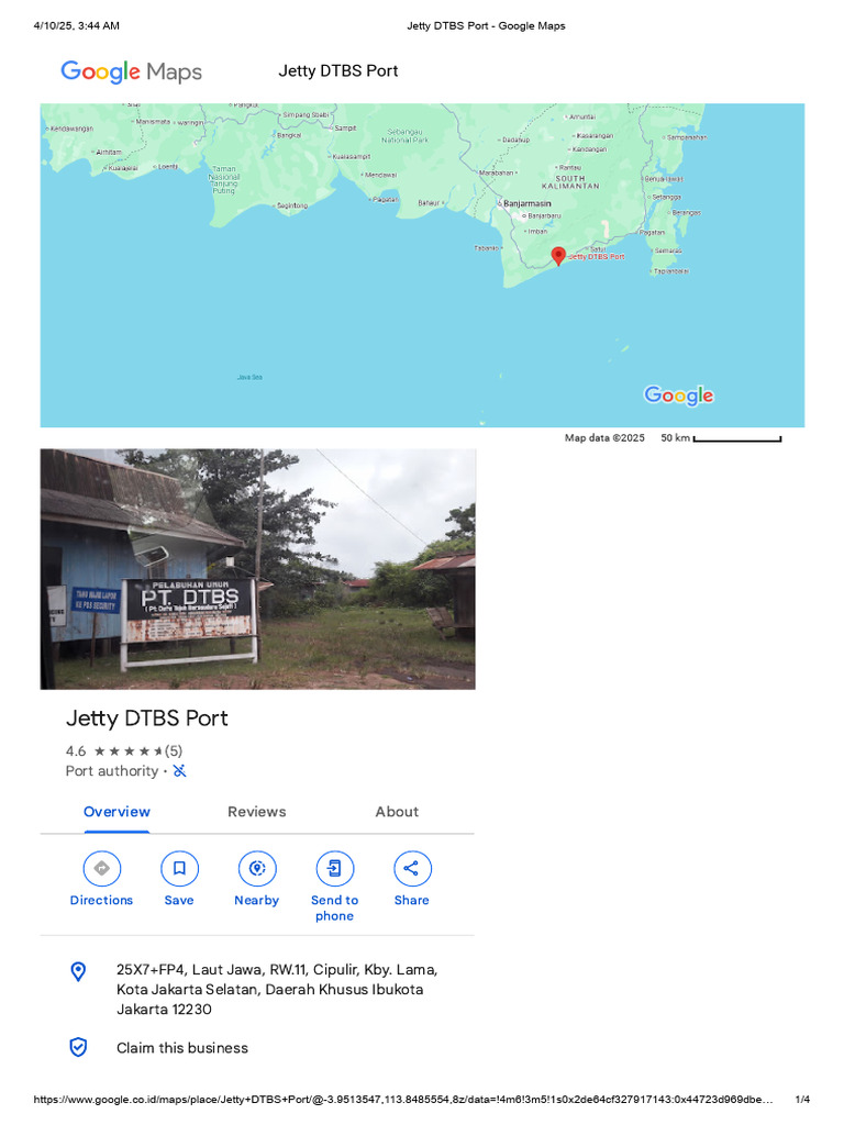 Jetty DTBS Port - Google Maps | PDF