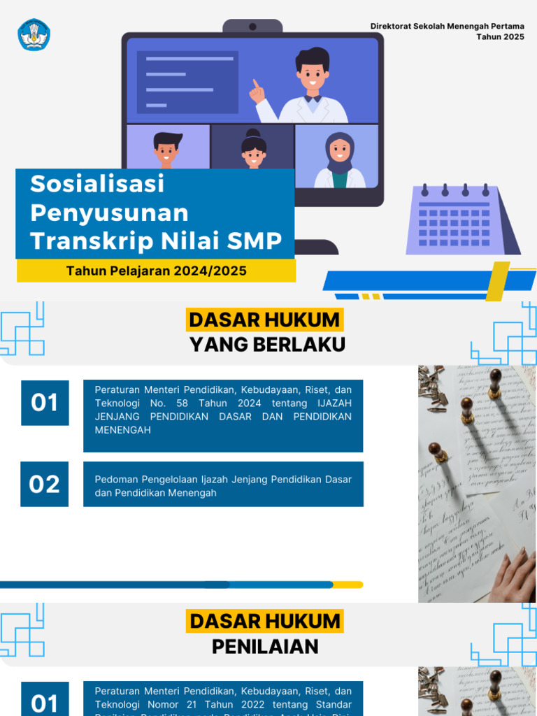 Penyusunan Transkrip Nilai SMP | PDF
