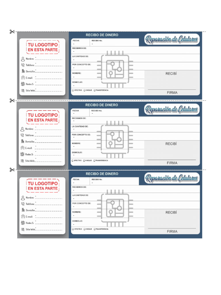RECIBO DE DINERO - REPARACIÓN DE CELULARES | PDF