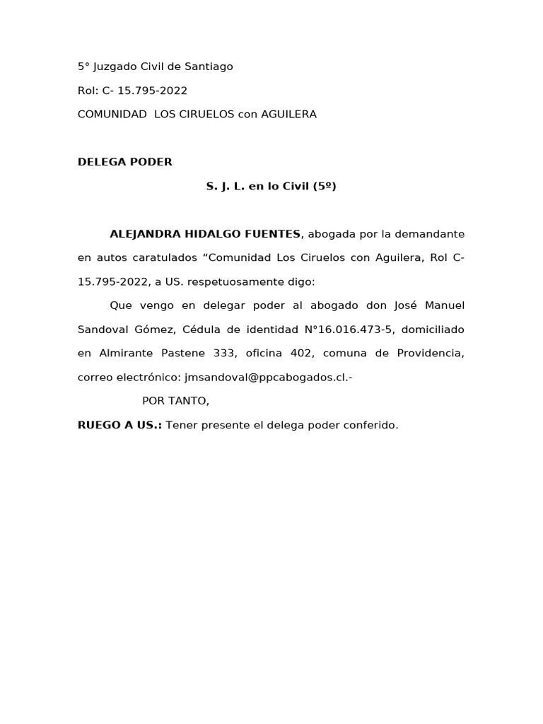 Delega Poder Aguilera Jose Manuel | PDF