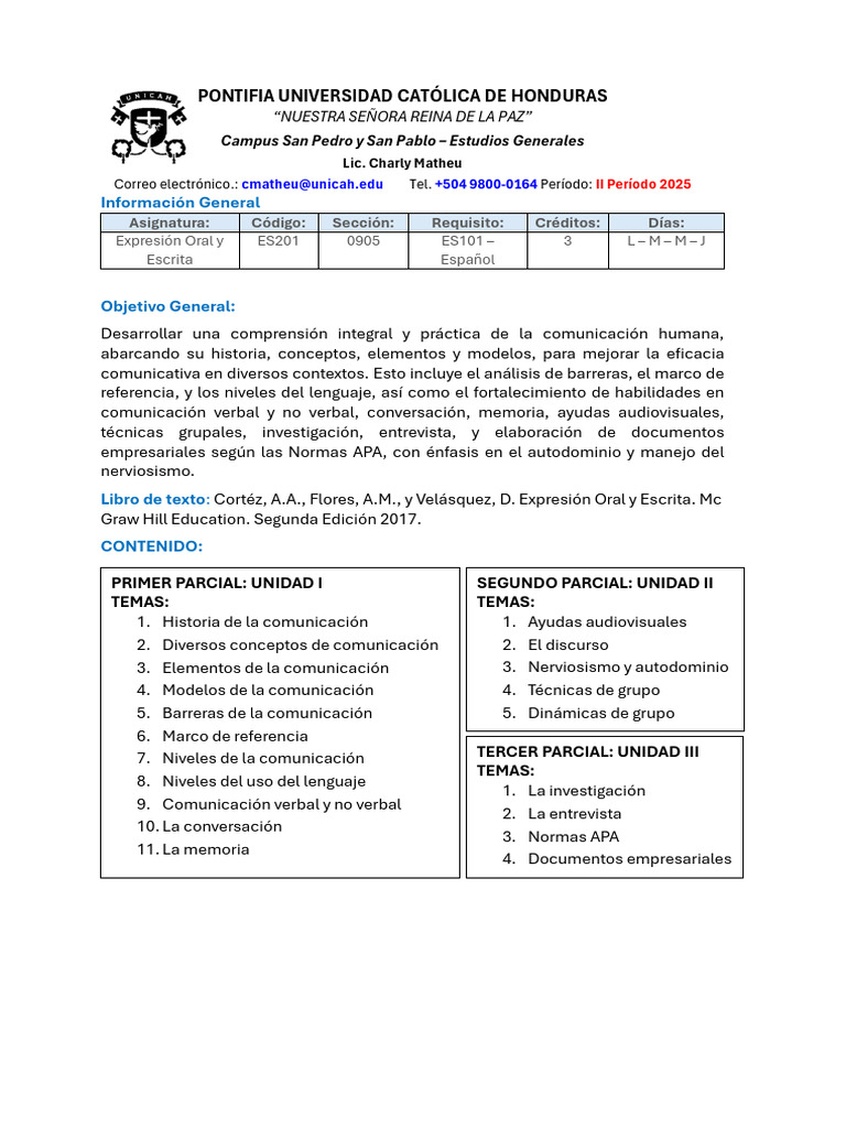 Programa Expresión Oral Iip2025 - 0905 | PDF | Comunicación | Moodle