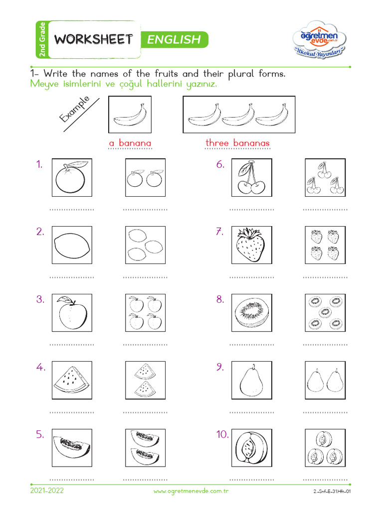 31hafta Ing 2sinif Compressed | PDF | Fruit | Vegan Cuisine